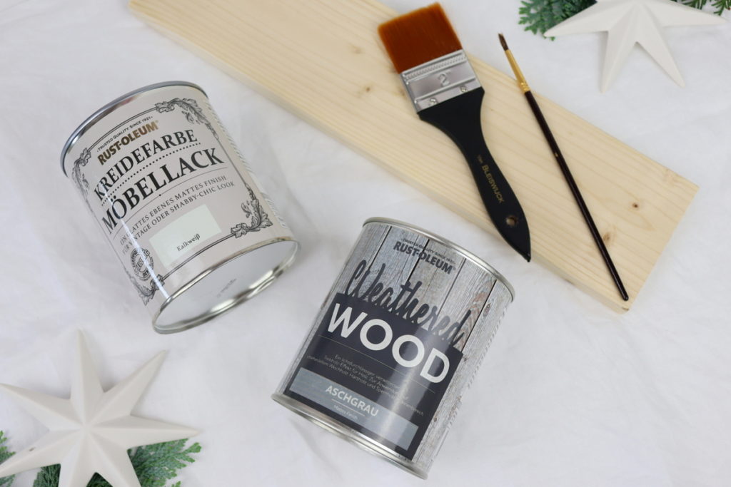 DIY Anleitung - weihnachtliche Schilder aus Holz einfach selber machen